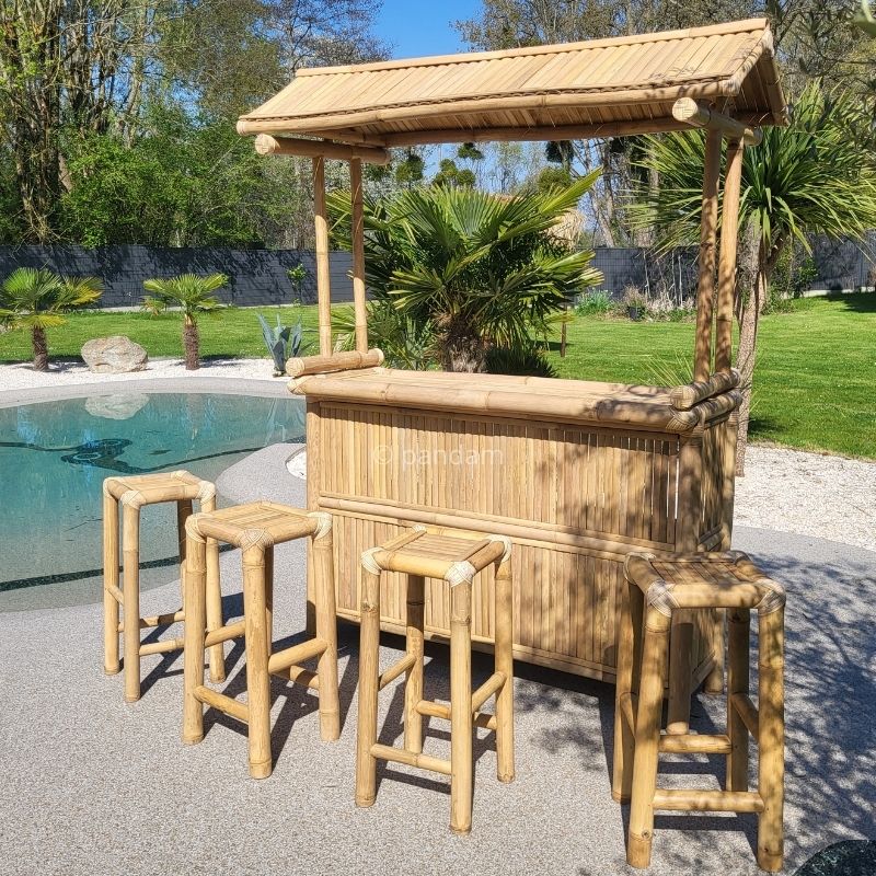 Bar in bambù (Tiki bar, chiosco, per esterni o interni) – Pandam Bambu